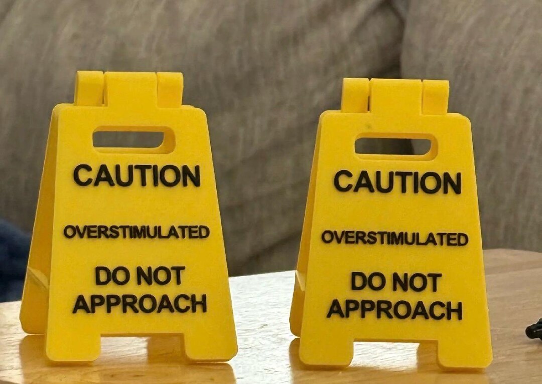 Caution Overstimulated Sign - Etsy