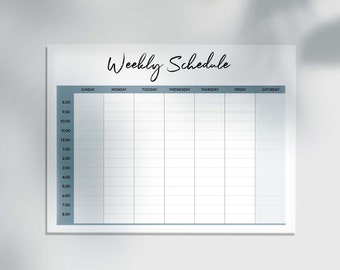 Neutral Weekly Schedule (printable, Digital) - Etsy