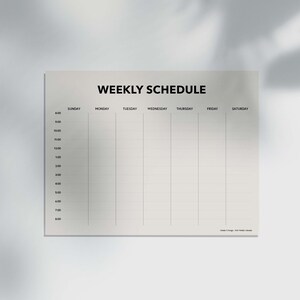 Neutral Weekly Schedule (printable, Digital) - Etsy