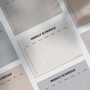 Neutral Weekly Schedule (printable, Digital) - Etsy