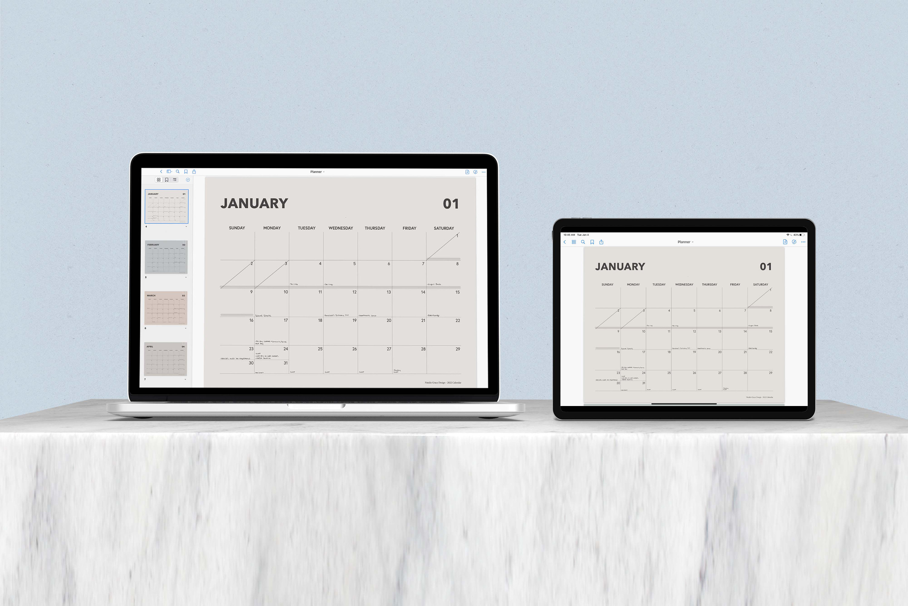 2025 Neutral Monthly Calendar dated, Printable, Digital - Etsy