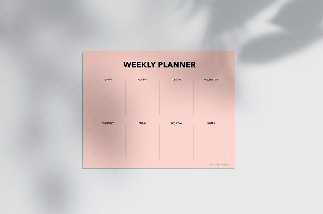 Pink Minimalist Weekly Planner (printable, Digital) - Etsy