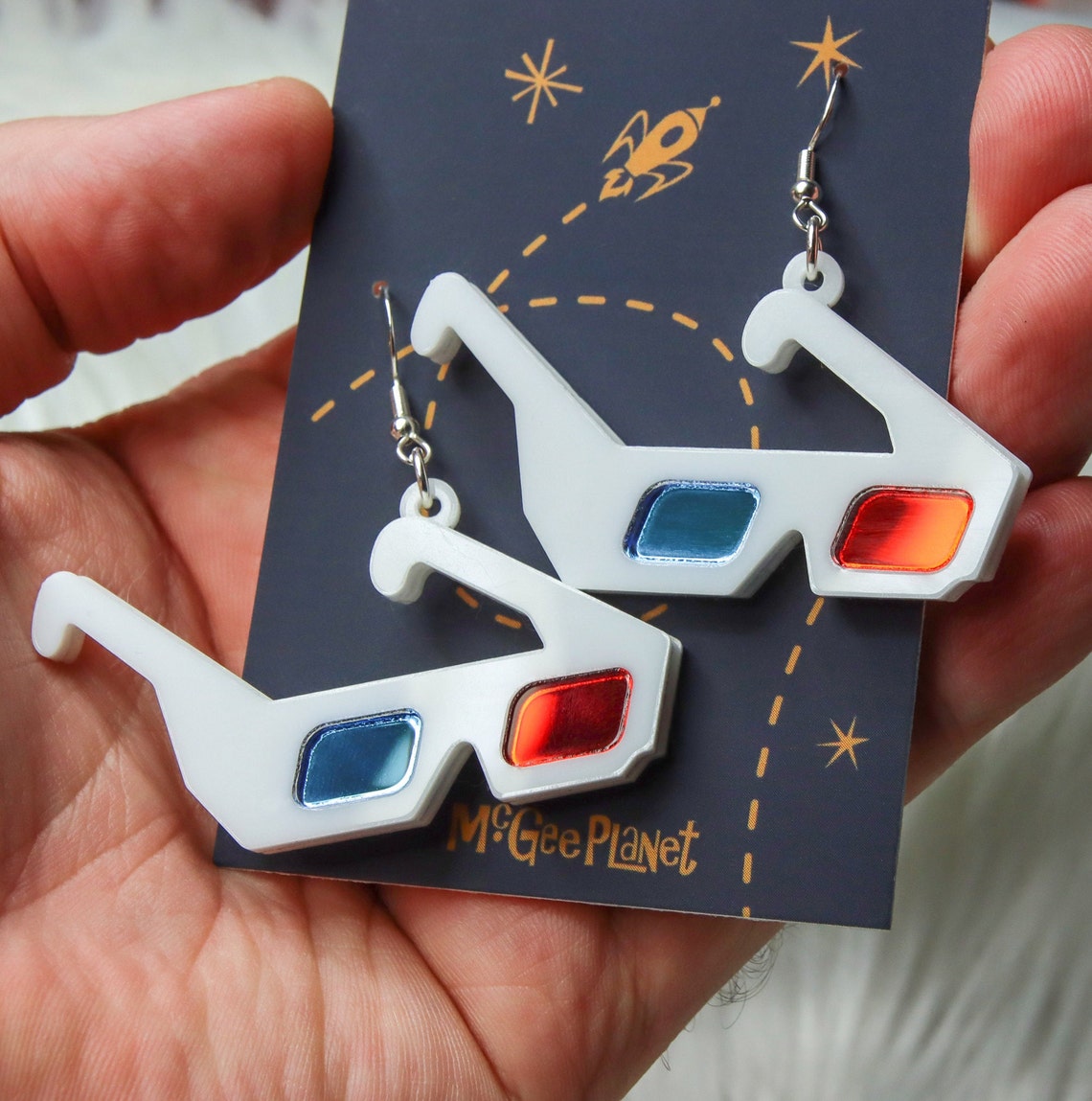 3-D Glasses Earrings, Movie Glasses, Doctor Who Earrings, Acrylic ...