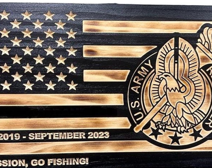 Army Recruiter American Flag I USAREC I PCS Gift I Recruiter Badge I ...