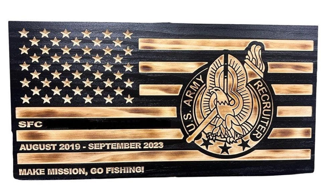 Army Recruiter American Flag I USAREC I PCS Gift I Recruiter Badge I ...