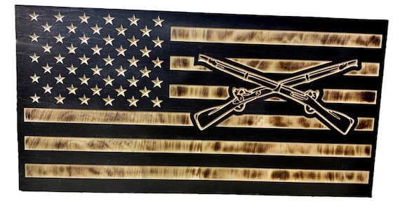 US Infantry Flag American Flag Grunt 11B Cross Rifles - Etsy