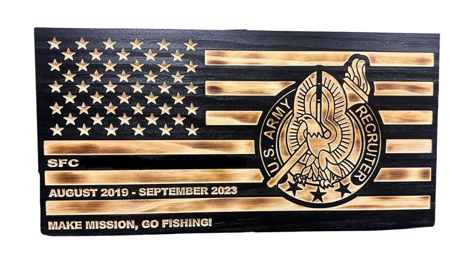 Army Recruiter American Flag I USAREC I PCS Gift I Recruiter Badge I ...