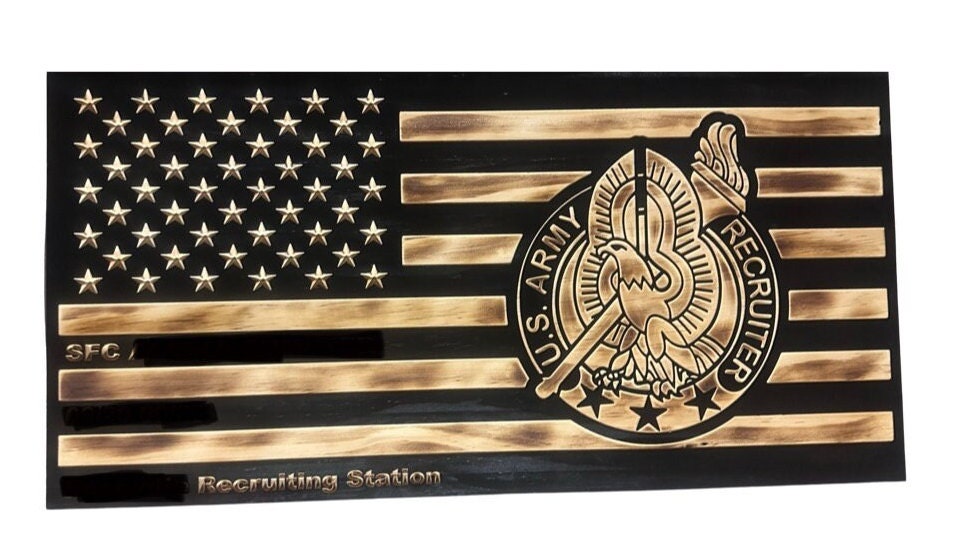 Army Recruiter American Flag I USAREC I PCS Gift I Recruiter Badge I ...