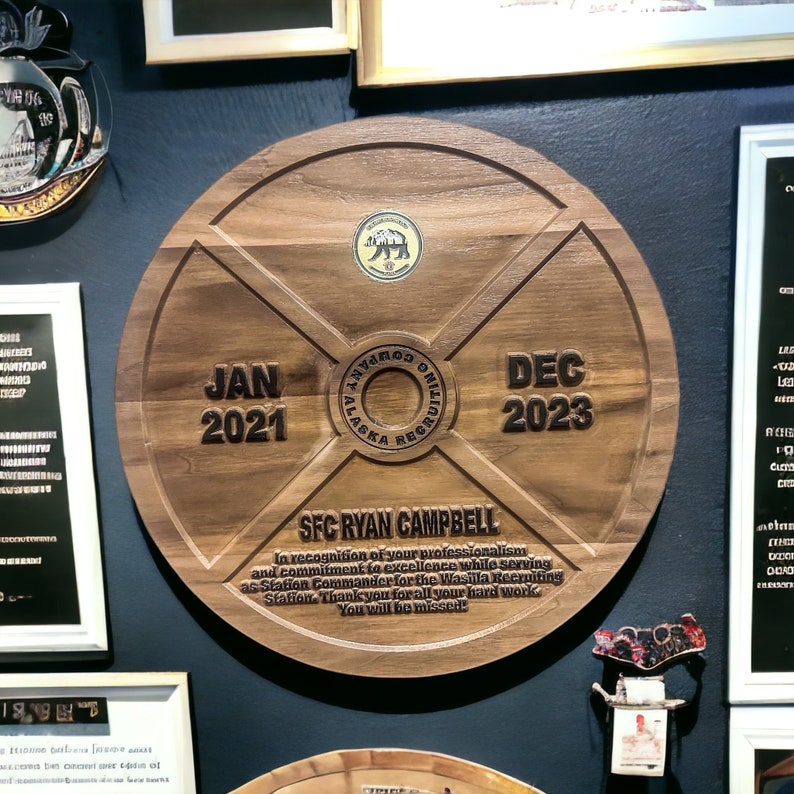 Custom Engraved Hardwood Wooden Barbell Plate Personalized Gym Decor ...