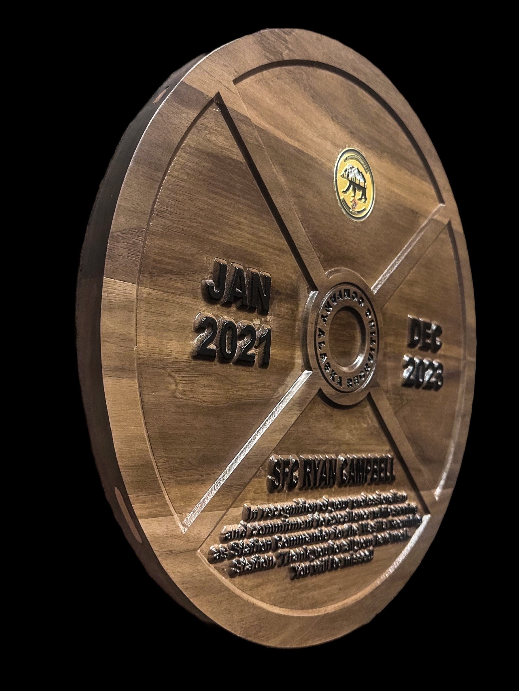 Custom Engraved Hardwood Wooden Barbell Plate Personalized Gym Decor ...