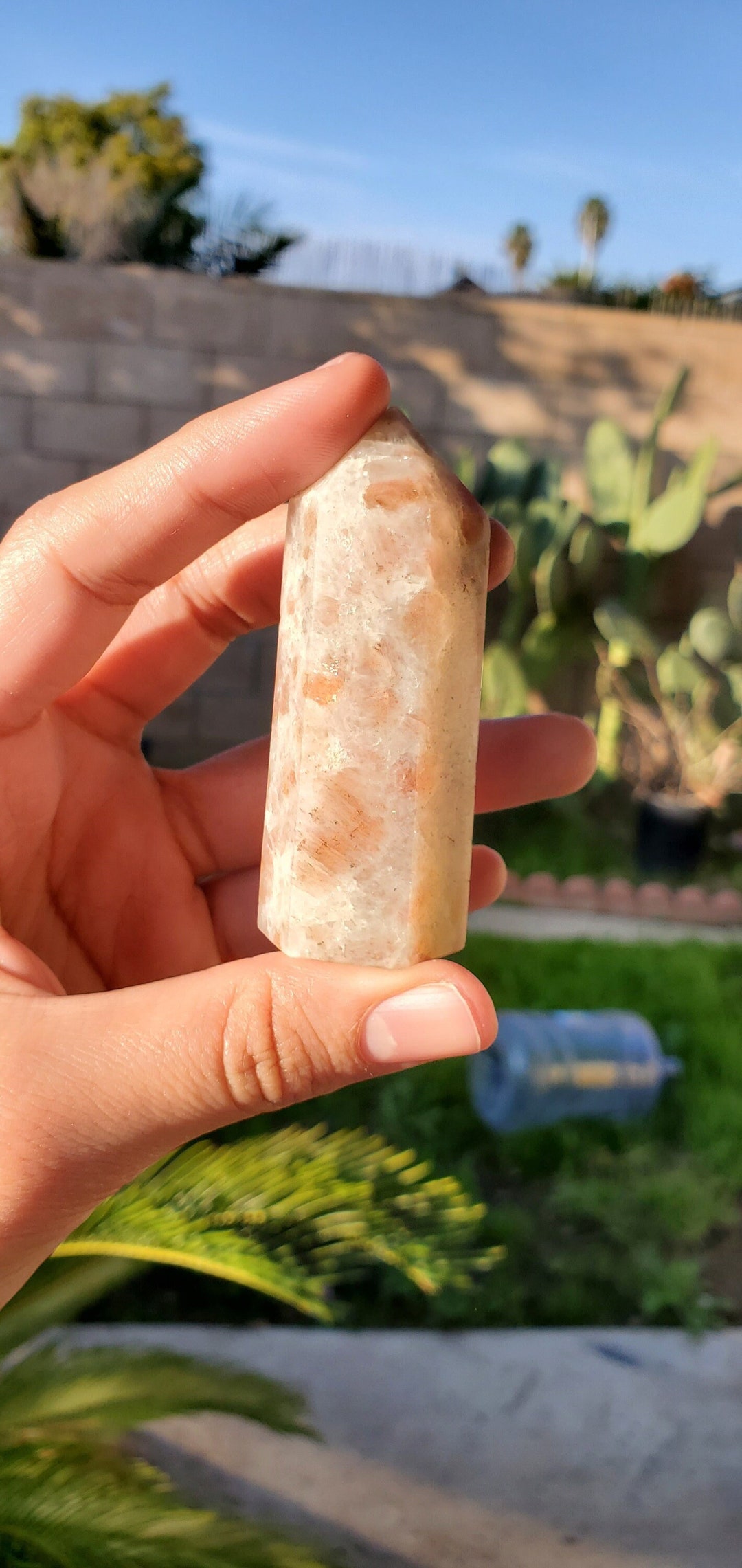 Polished Sunstone Point // Crystal Gemstone Obelisk Tower Metaphysical ...