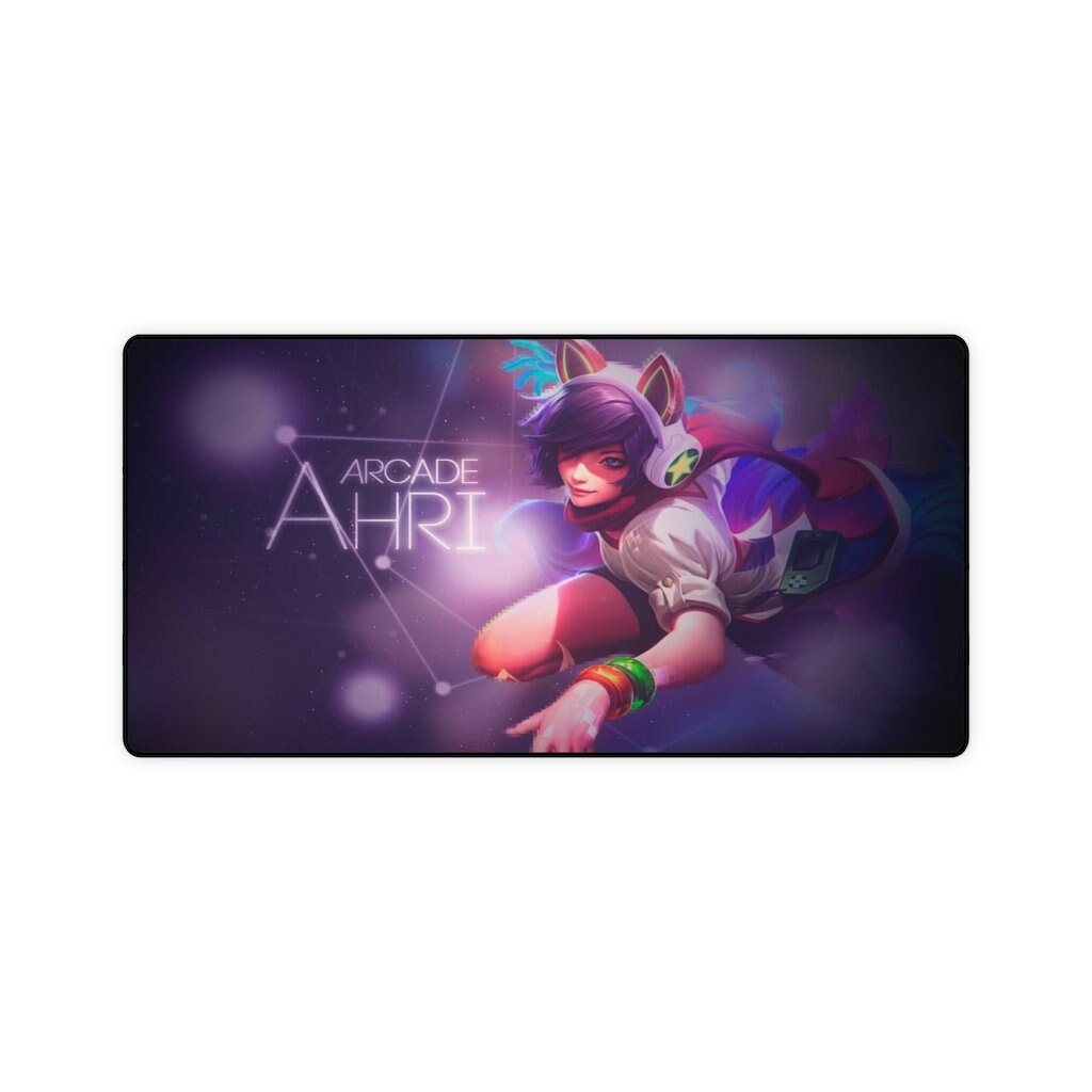 Arcade Ahri League Of Legends Desk Mat & Mouse Pad | LoL Arcade Desk Mat