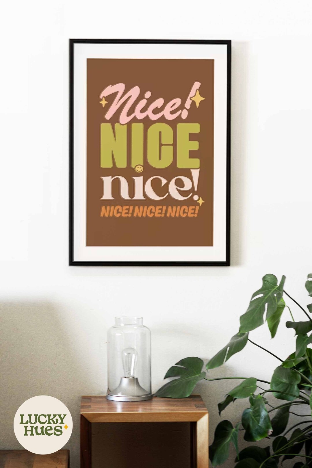 Retro 'nice' Art Print: Colorful Home Decor (digital Download) - Etsy