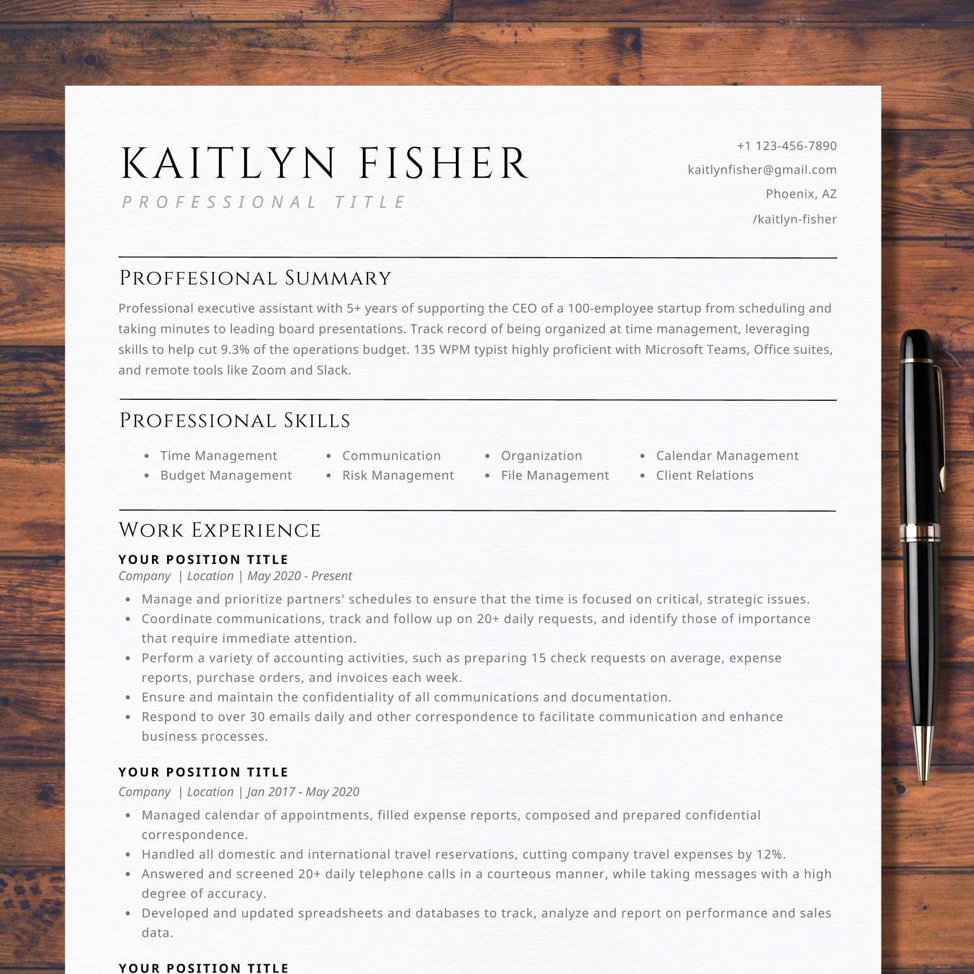 2024 ATS Friendly Resume Template Google Docs Resume Professional ...