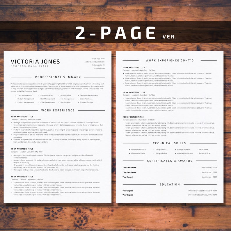 2025 Simple Resume Template Google Docs Minimalist Modern Word Resume ...