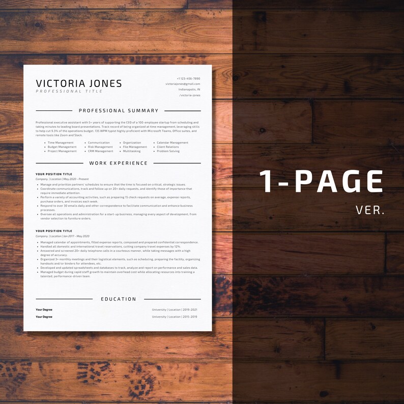 2024 Simple Resume Template Google Docs Minimalist Modern Word Resume ...