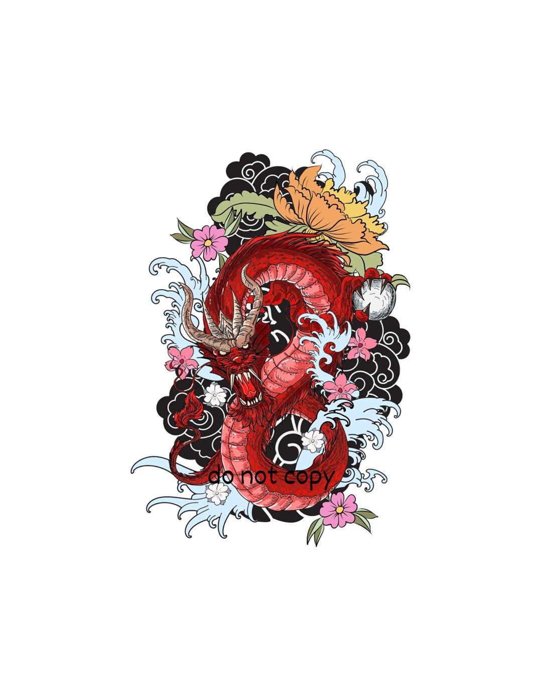 Red Dragon Sublimation Png Digital Download - Etsy