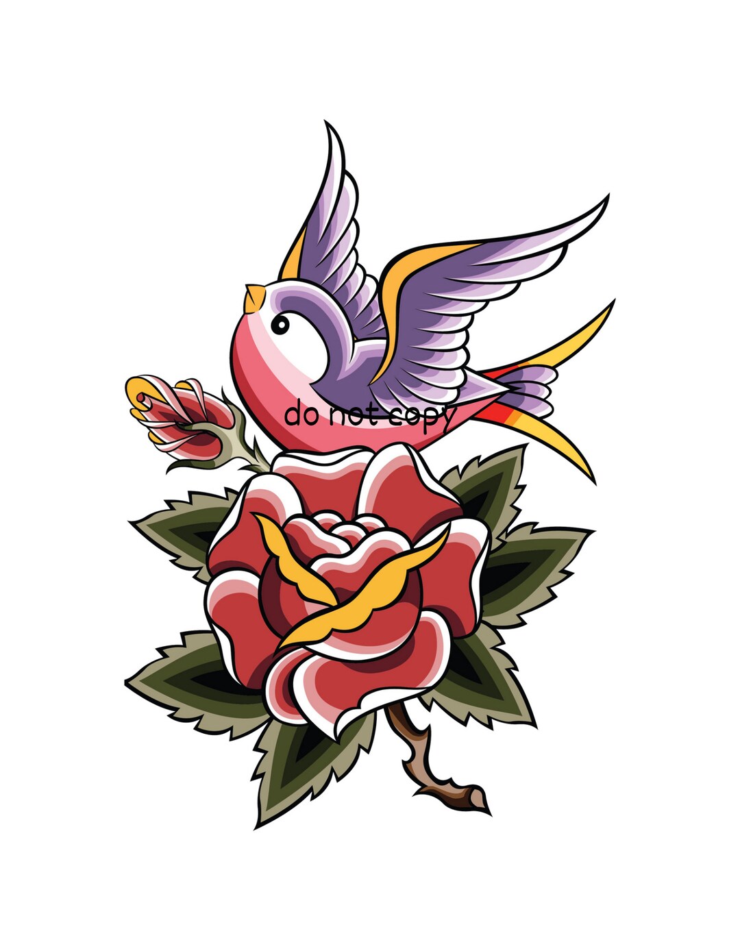 Bird and Flower Ready to Press Sublimation/dtf Heat Transfer for Shirts ...