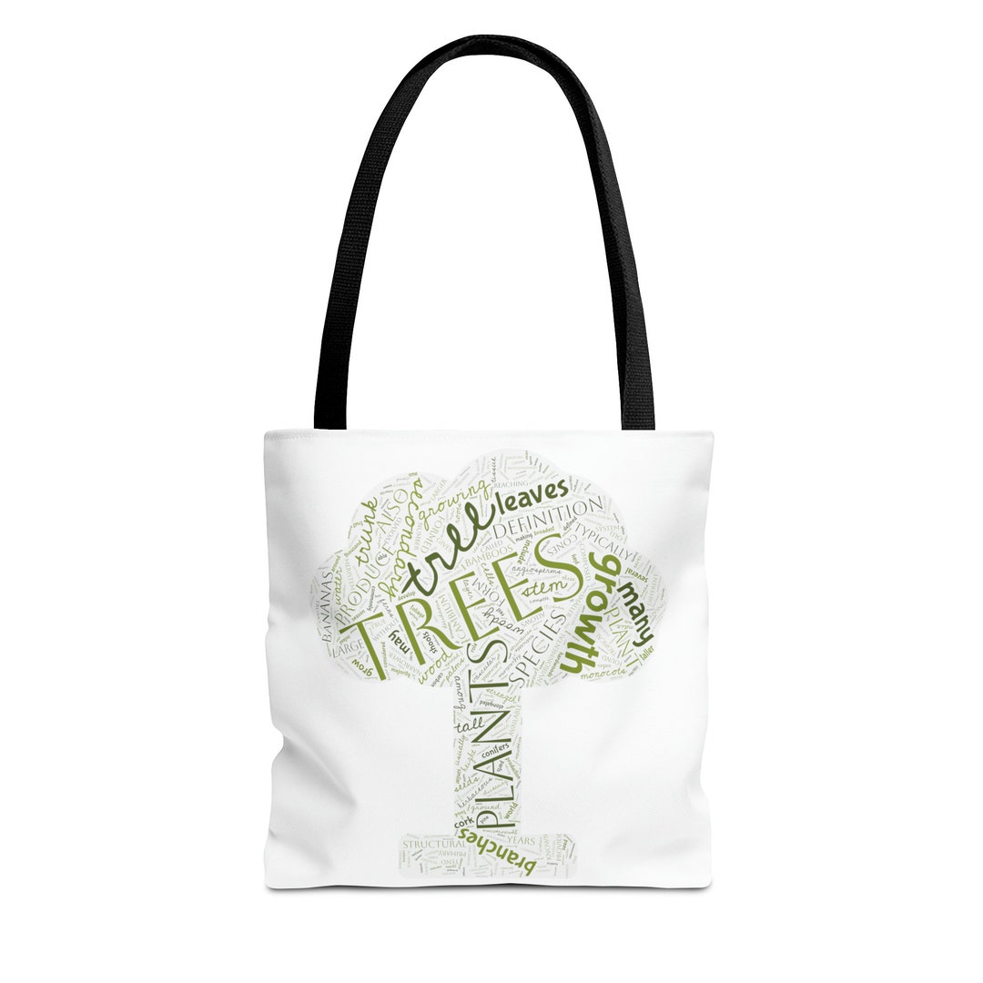 All About Trees Tote Bag, Trees, Tree Lover, Love Trees, Words ...