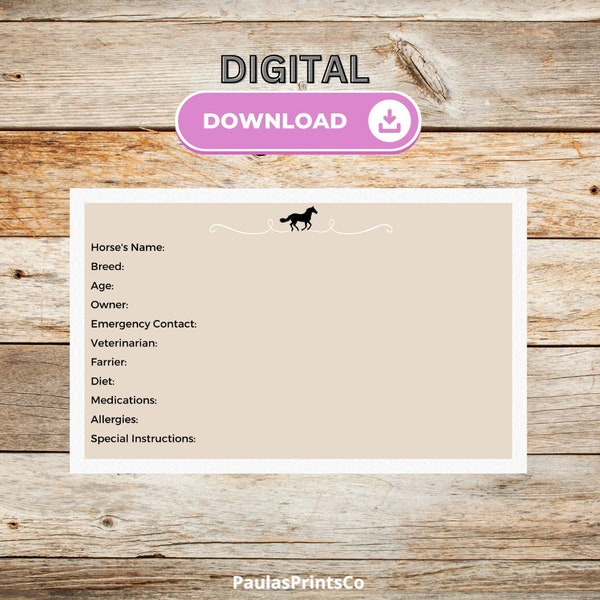 Stall Card Template - Etsy