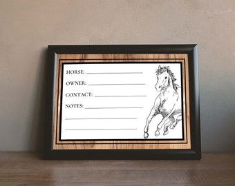 Personalized Printable Horse Stall Card - Etsy