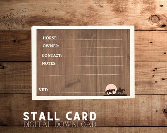 Printable Stall Cards Horse - Etsy