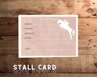 Horse Stall Card FULLY Editable Digital Download - Etsy