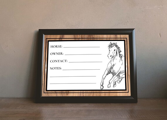 Horse Stall Card Digital Download | Etsy