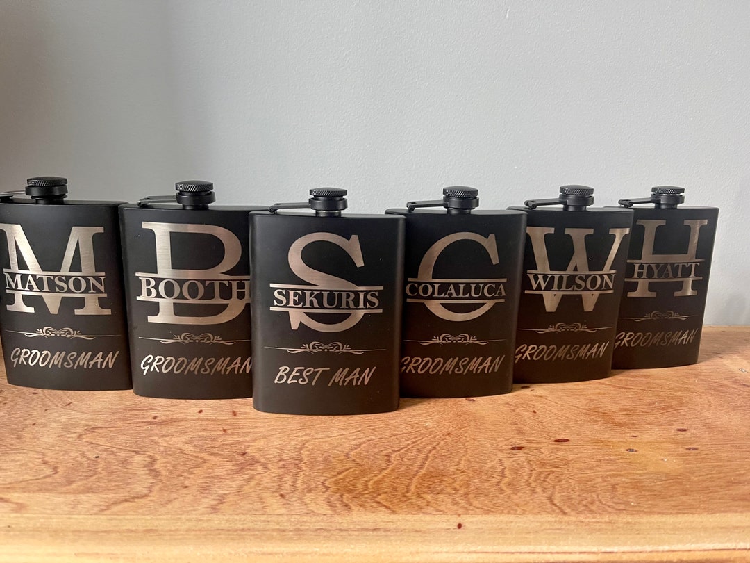 Custom Engraved Flasks 8oz Powder Coated Stainless Steel Personalized ...