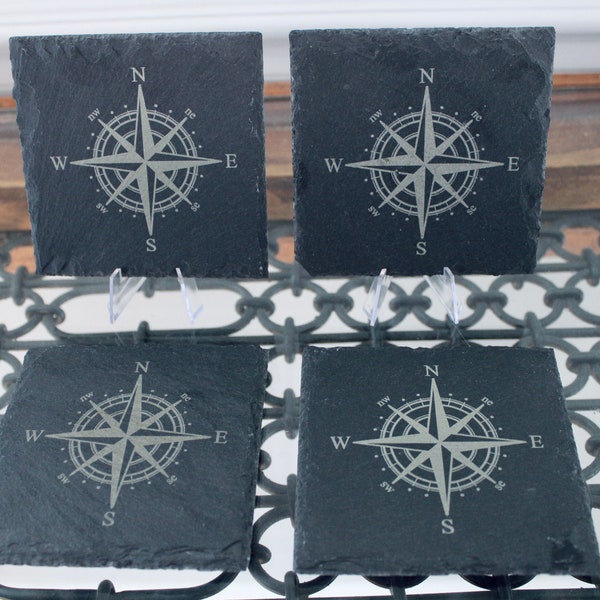 Compass Coaster - Etsy