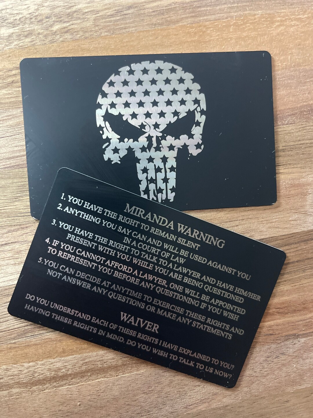 Personalized Miranda Card Laser Engraved Metal Miranda Card Durable ...