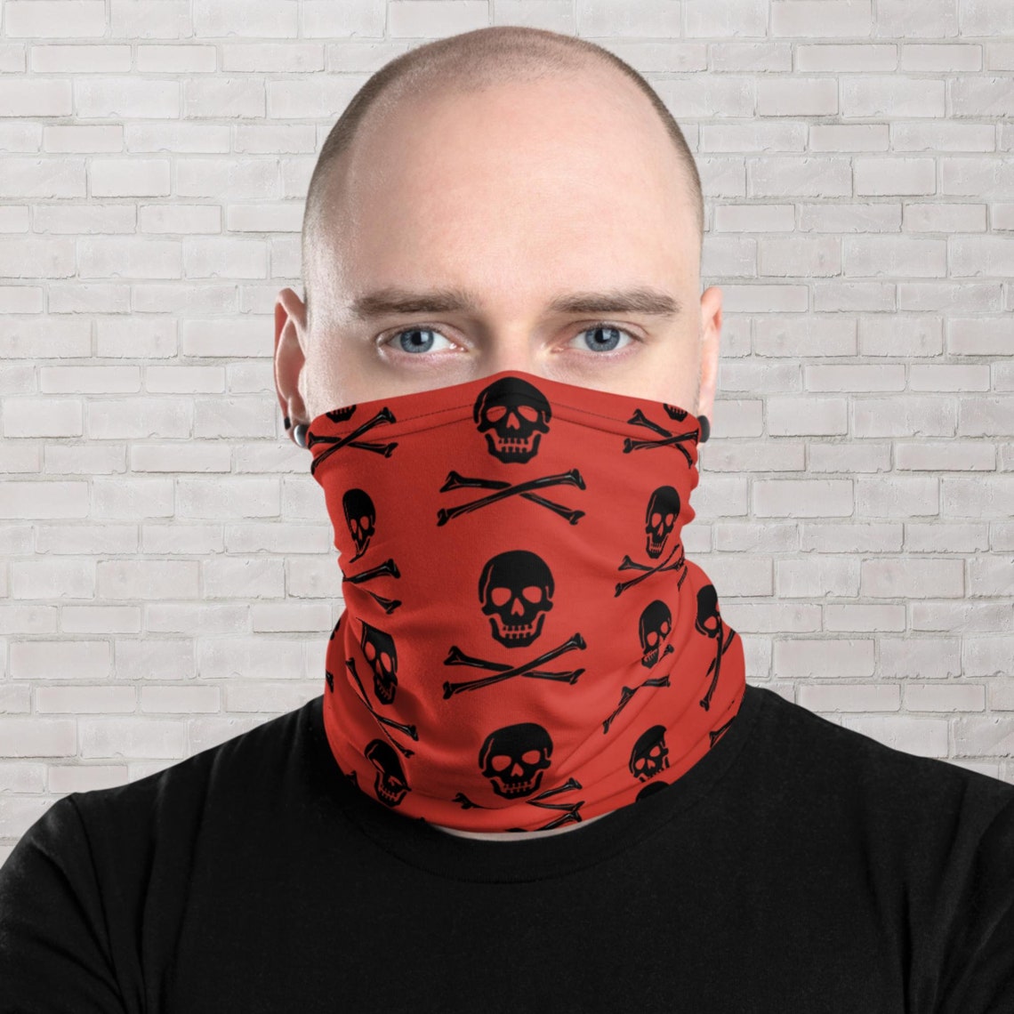Unisex Pirate Skull & Crossbones Neck Gaiter. Unique Graphic Print Ski ...
