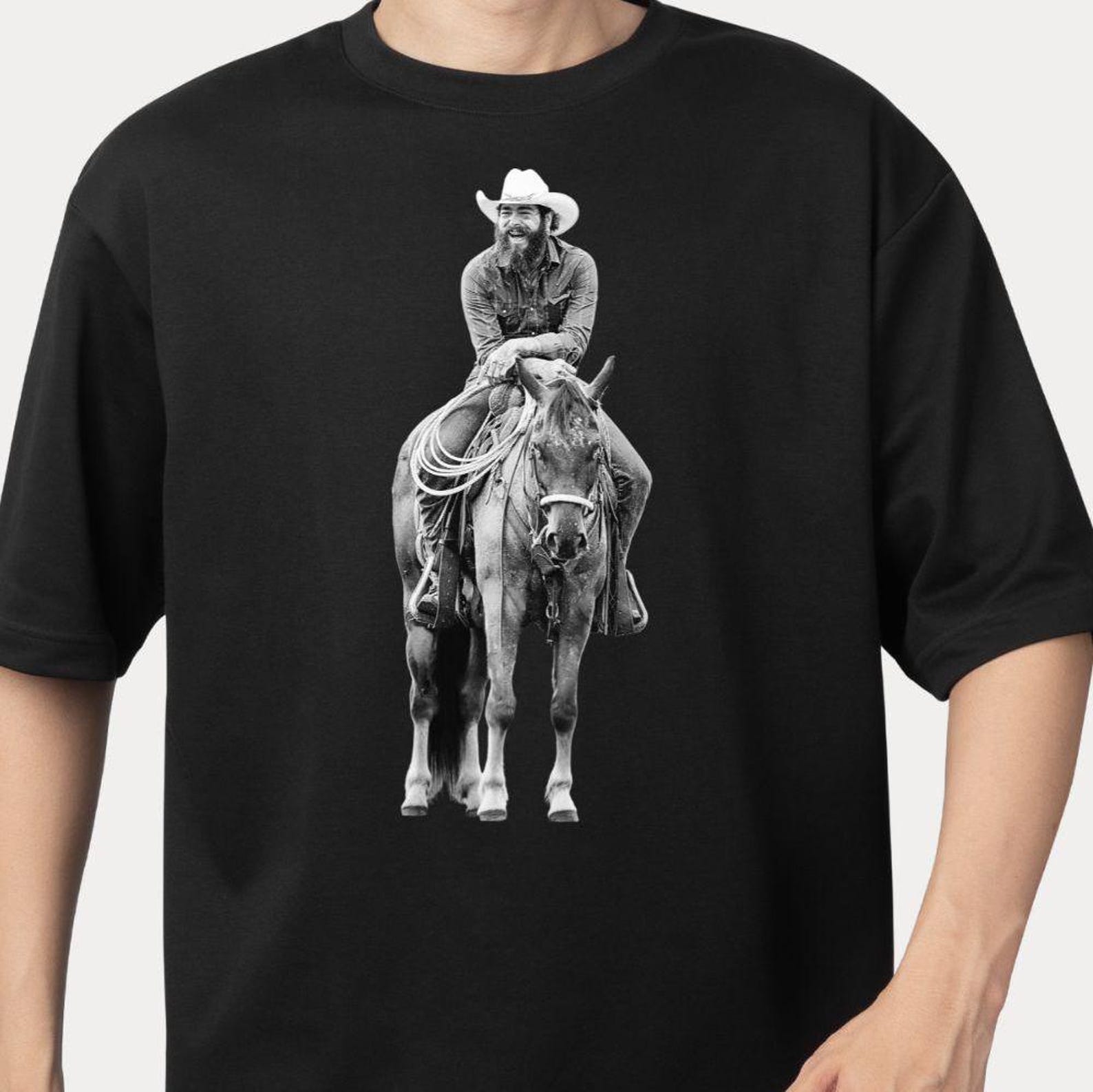 Cowboy Posty Black and White Vintage PNG - Etsy