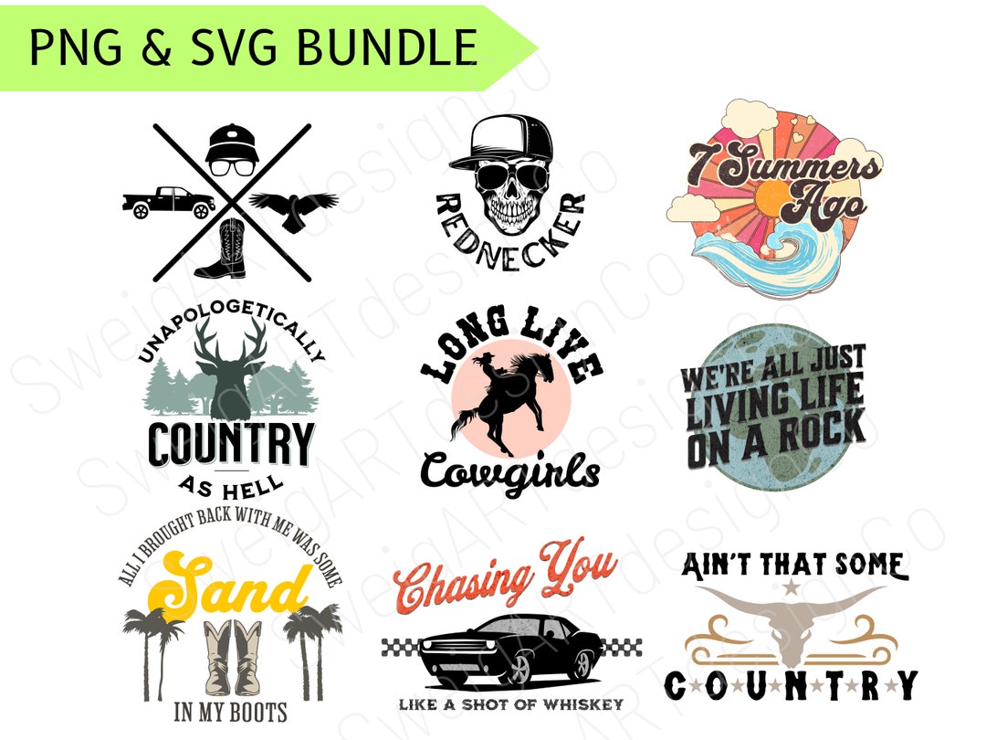 Country PNG and SVG Bundle | Country Music Svg and Png Bundle - Etsy