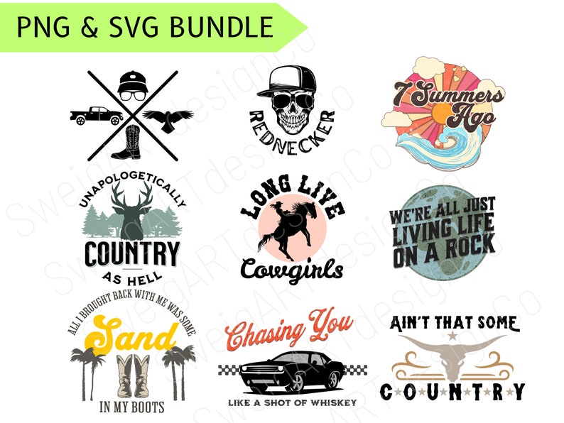 Country PNG and SVG Bundle | Country Music Svg and Png Bundle - Etsy