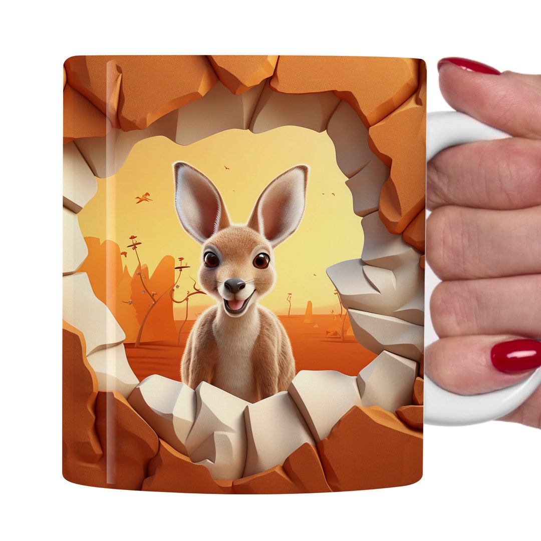 3D Kangaroo Mug Wrap 11oz 12 Oz & 15 Oz Mug Template 3D Mug - Etsy