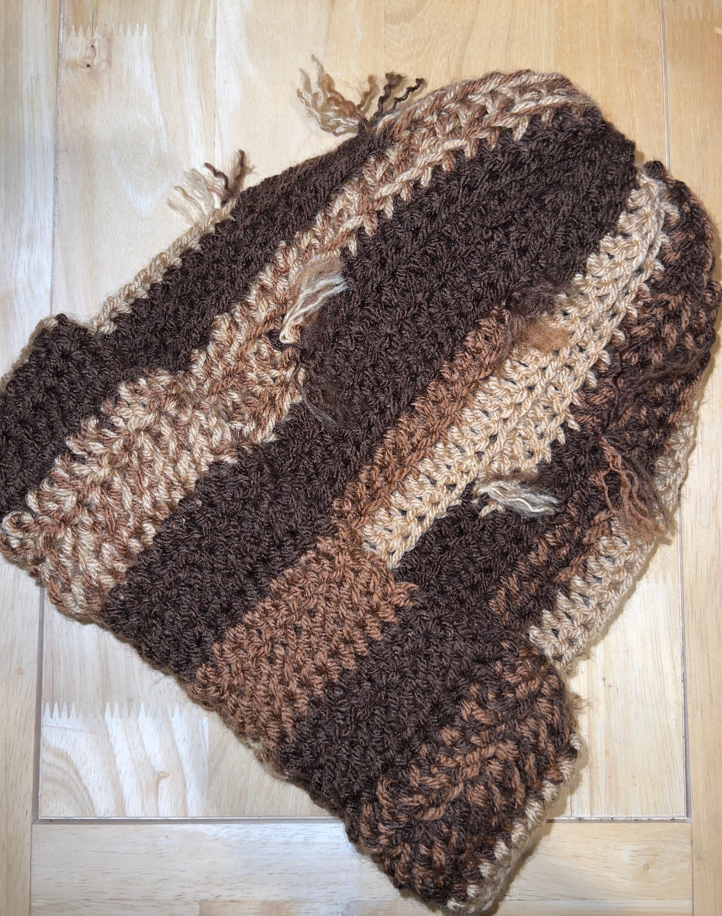 Custom Distressed Scrap Yarn Crochet Beanie - Etsy