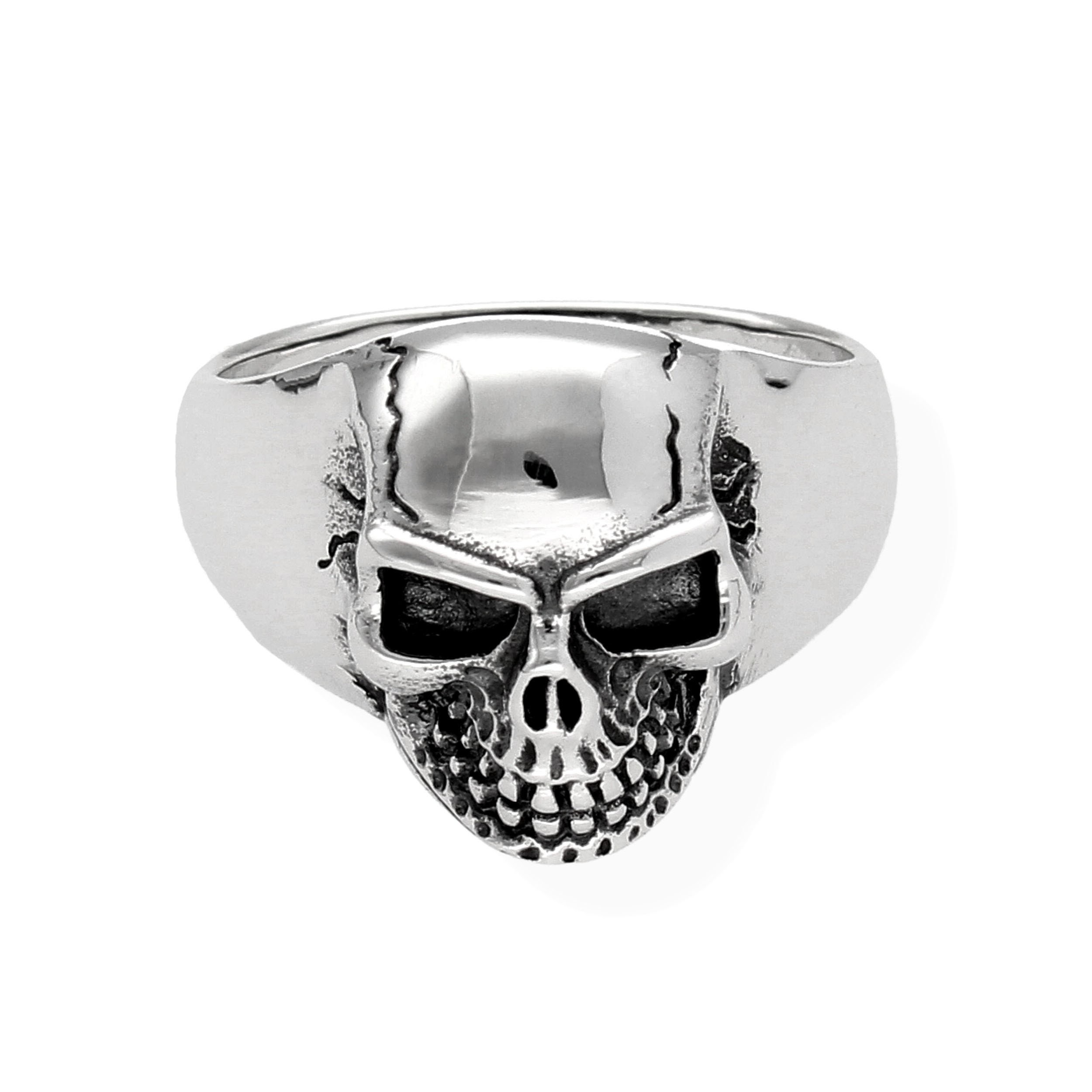 Skull Ring Finger Ring Biker Gothic 925 Sterling Silver Motif Ring ...