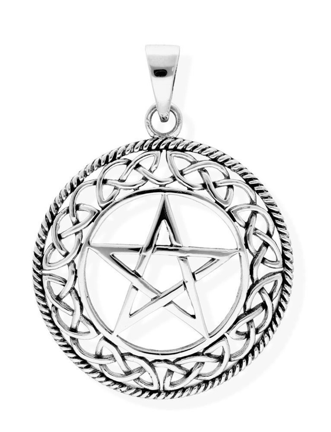 Amulet Pendant Celtic Pentacle Made of 925 Sterling Silver Blackened ...