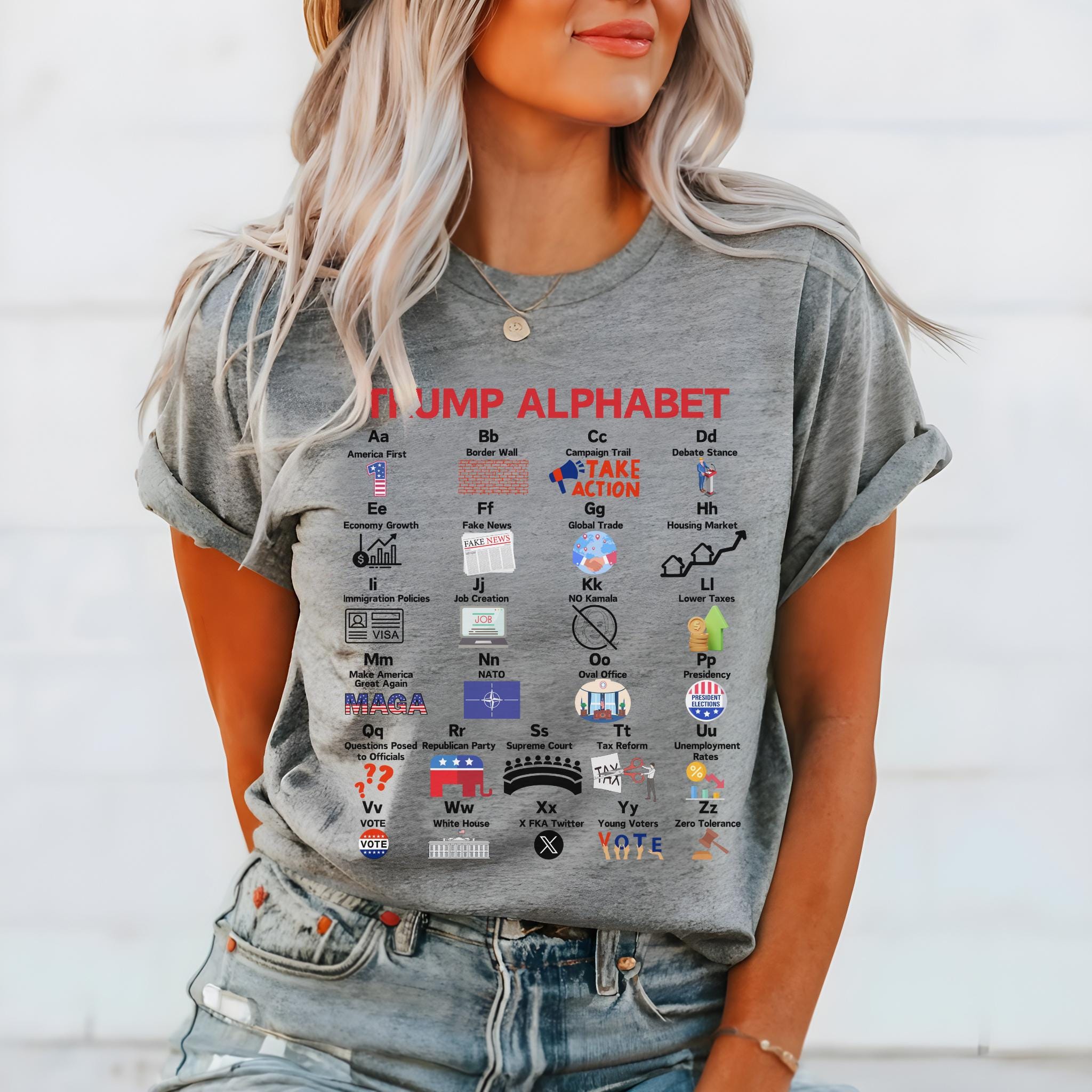 Trump 2024 Alphabet Shirt, Make America Great Again, Maga Tee, Trump ...