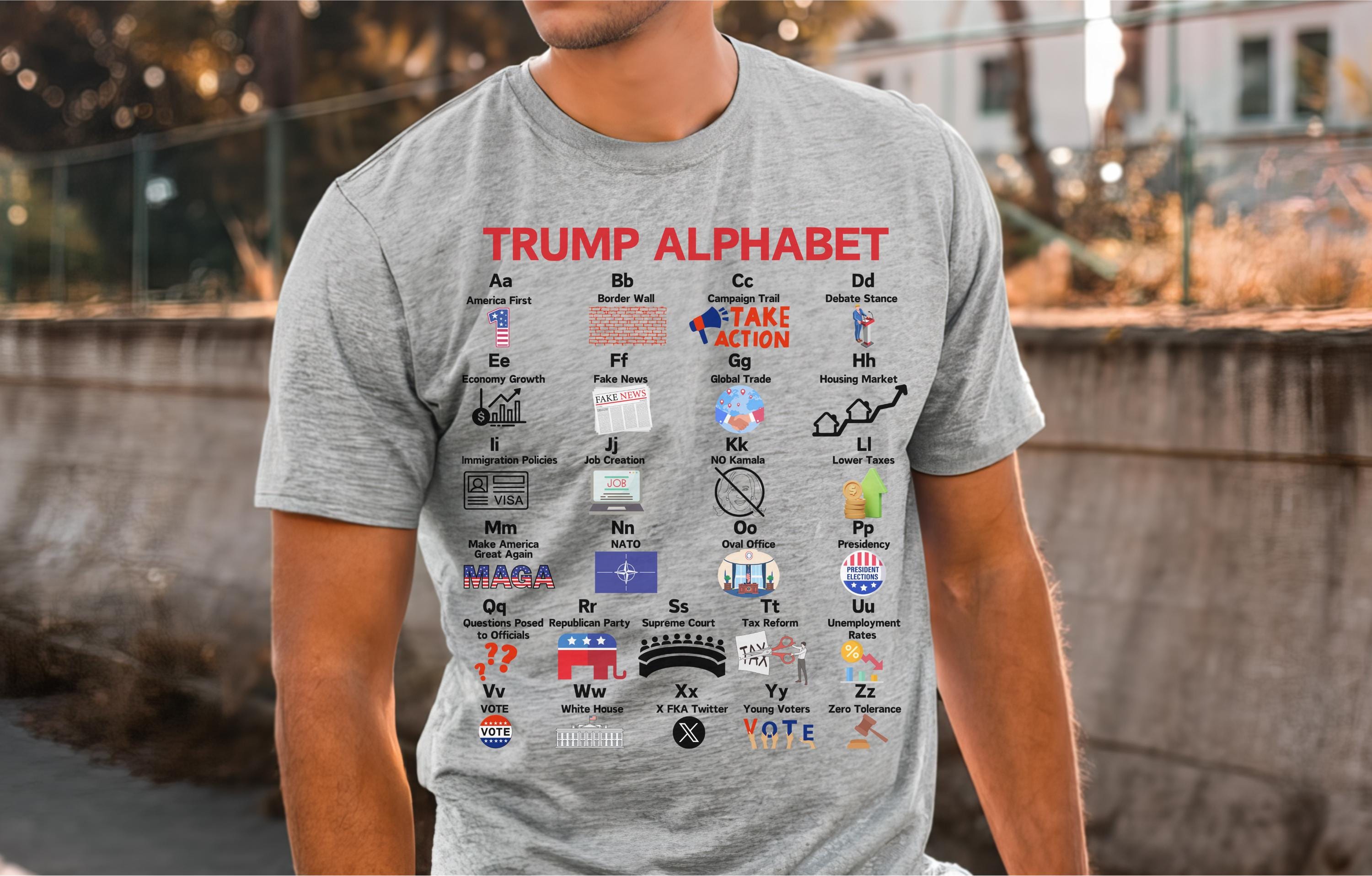 Trump 2024 Alphabet Shirt, Make America Great Again, Maga Tee, Trump ...