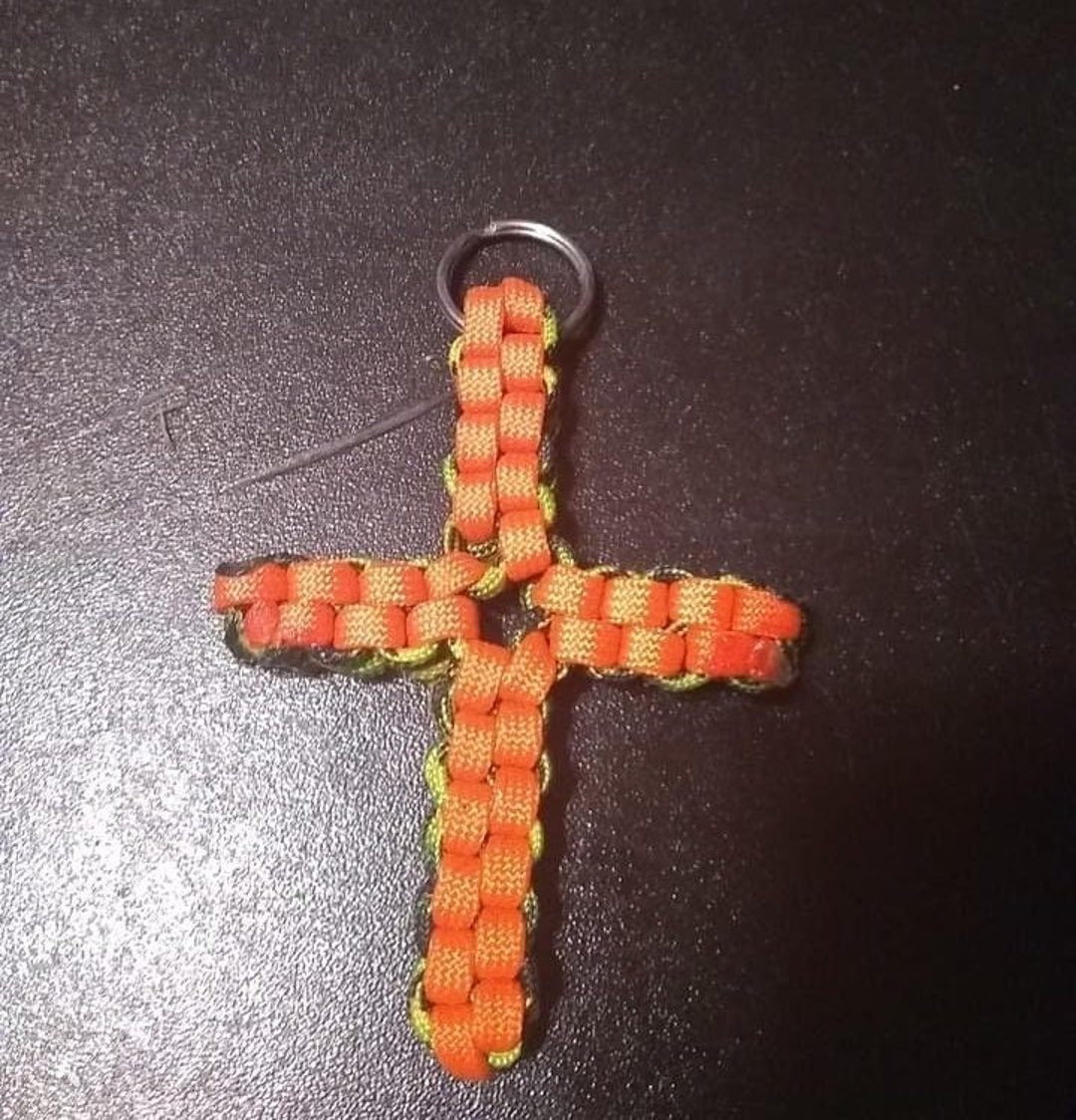 550 Paracord Cross Keychain - Etsy