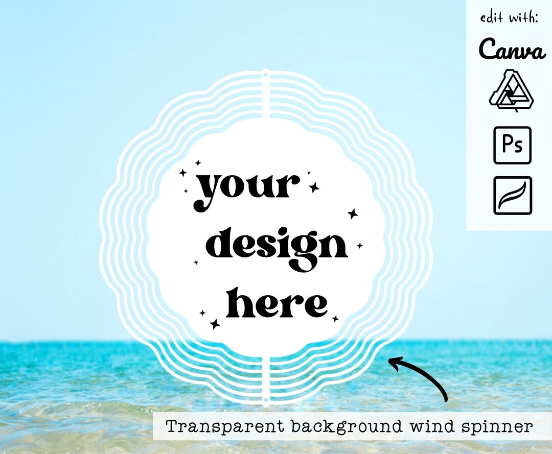 Wind Spinner, PNG Mockup, Full Wrap Sublimation View, With Transparent ...