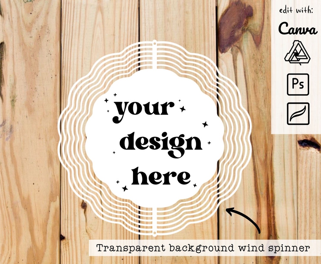 Wind Spinner, PNG Mockup, Full Wrap Sublimation View, With Transparent ...