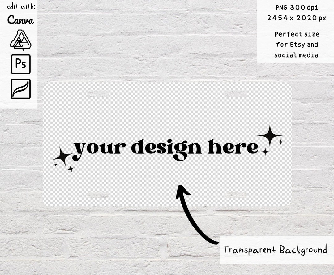 License Plate Mockup, Transparent Background Product License Plate ...