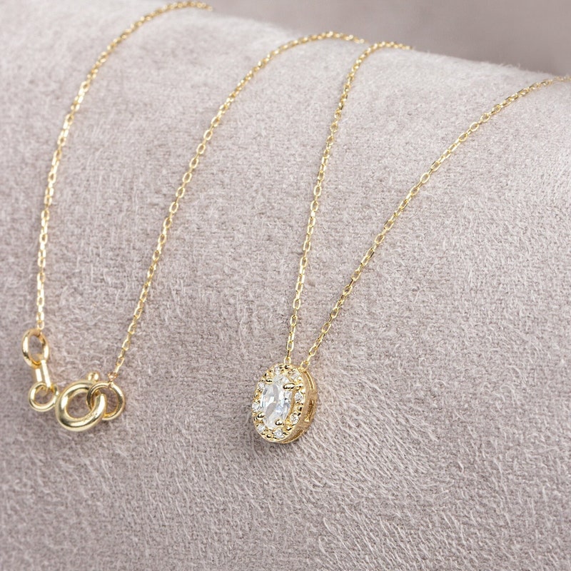 White Gold Necklace - Etsy