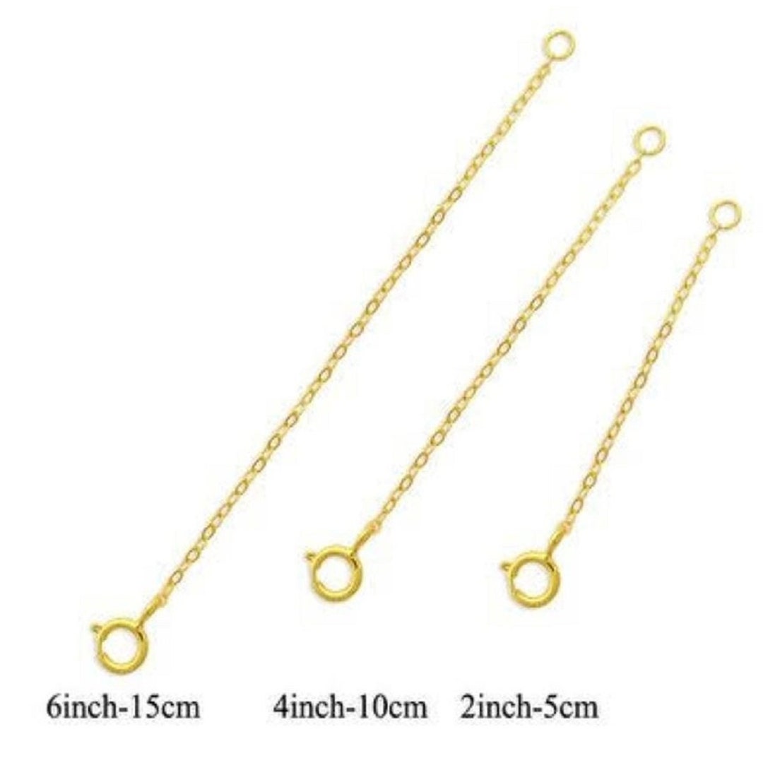 Chain Extender 14K Solid Gold, 14K Solid Yellow, White, Rose Gold Chain ...