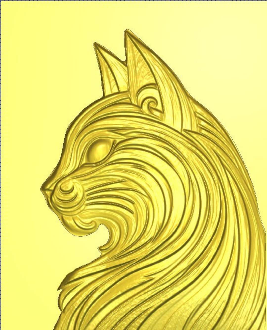 Cat Stl File for CNC Wood Carving - Etsy