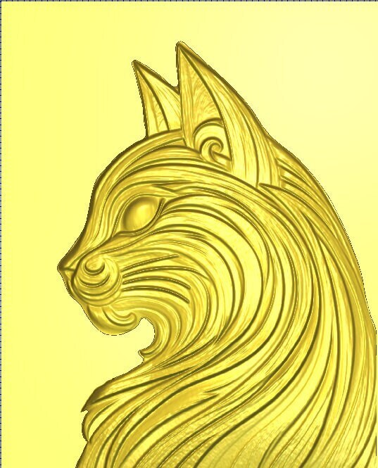 Cat Stl File for CNC Wood Carving - Etsy