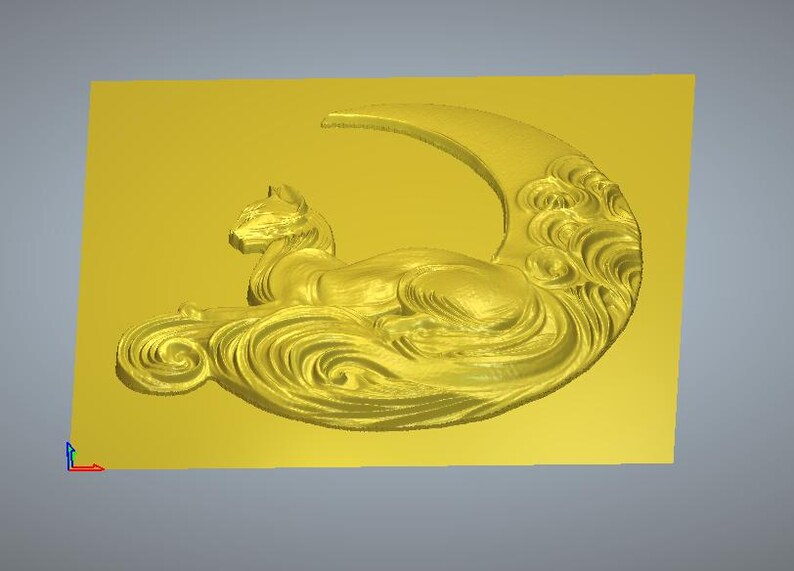 Cat in Moon Stl File for CNC Machine - Etsy